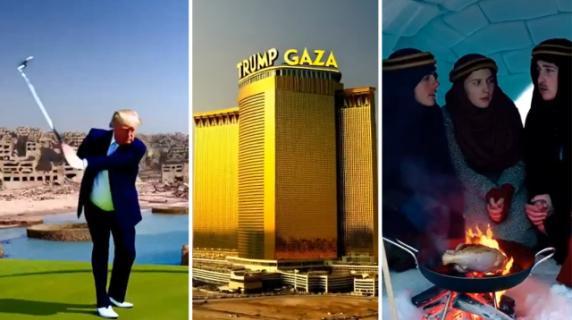 Così l'AI immagina il resort di Trump a Gaza: lui gioca a golf tra le ...