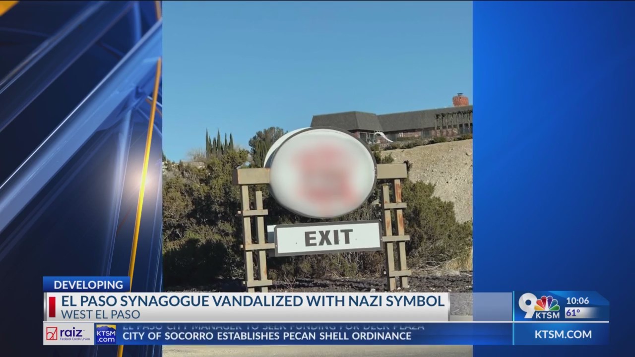 West El Paso synagogue sign defaced