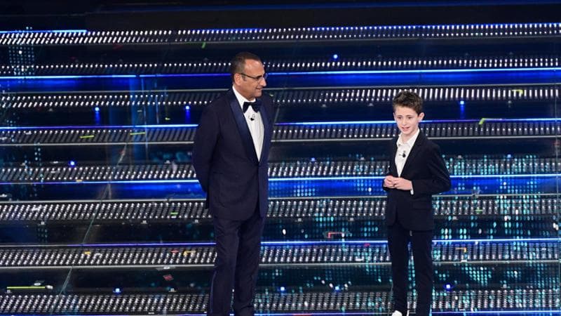 Samuele Parodi, giovane “tuttologo” del Festival di Sanremo sul palco ...