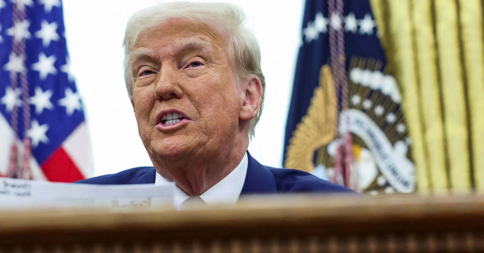 Defense stocks drop after Trump says Pentagon spending could be halved