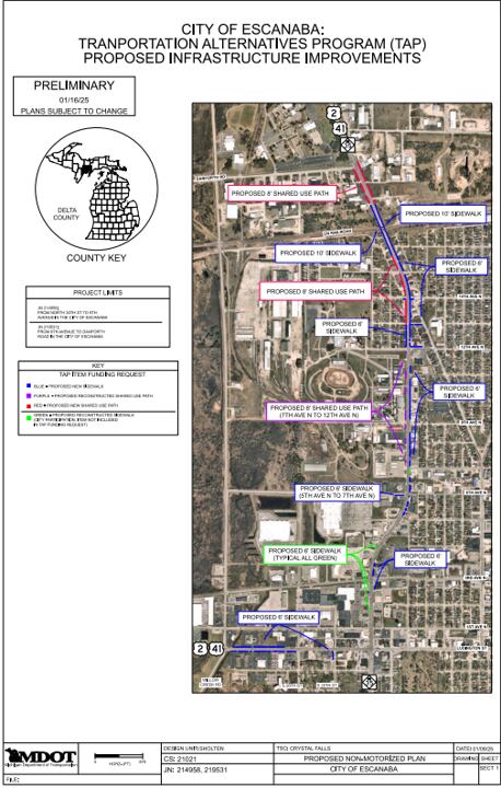 City of Escanaba looks to build continuous sidewalk system