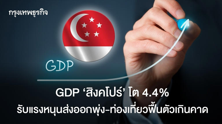 GDP ‘สิงคโปร์’ ปี 67 โต 4.4% รับแรงหนุนส่งออกพุ่ง-ท่องเที่ยวฟื้นตัวเกินคาด