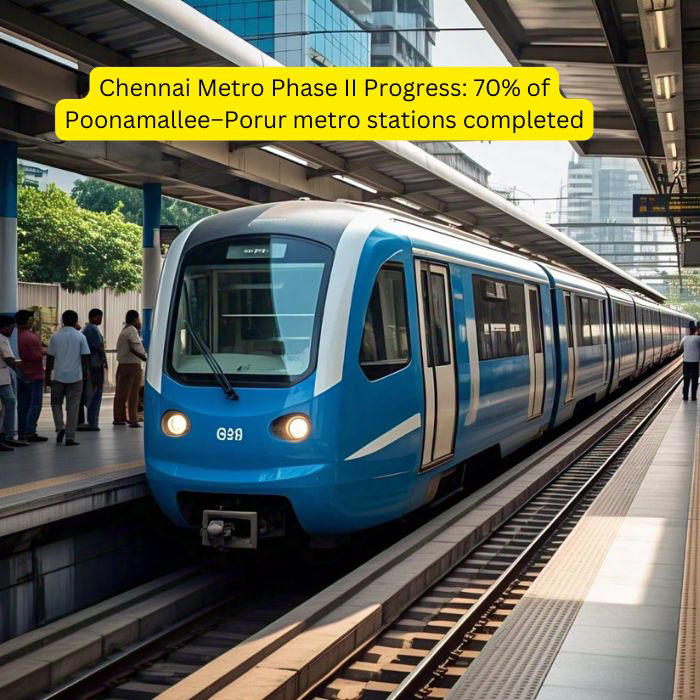 Chennai metro phase II progress: 70% of Poonamallee–Porur metro ...