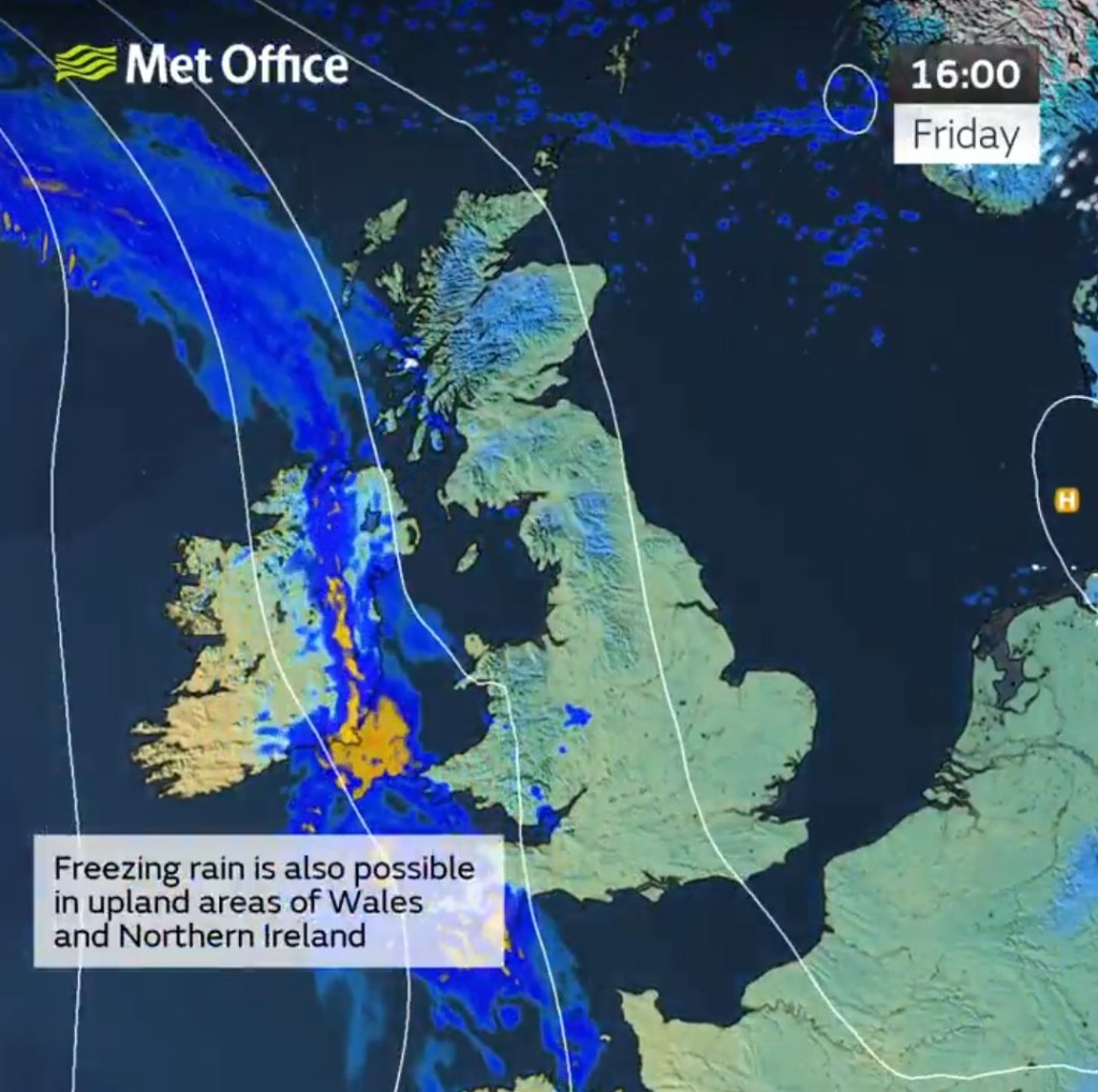 Met Office issues rare ‘freezing’ rain weather warning ahead of the weekend