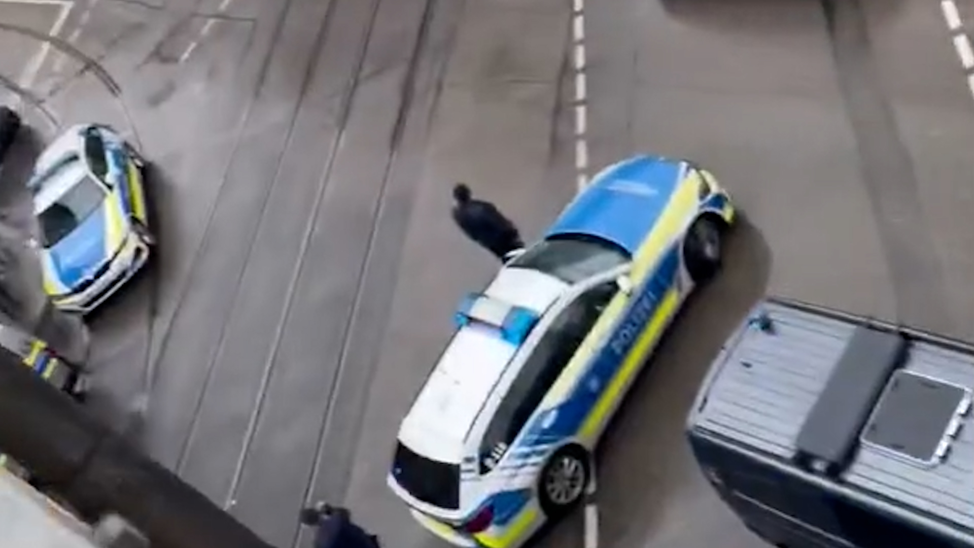 Munich: Video shows armed police running down street after man drives ...