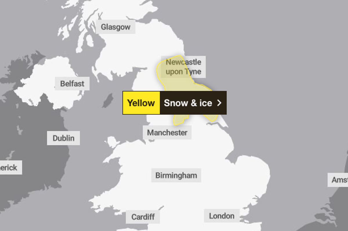 Weather warning for snow and ice issued in parts of UK over weekend
