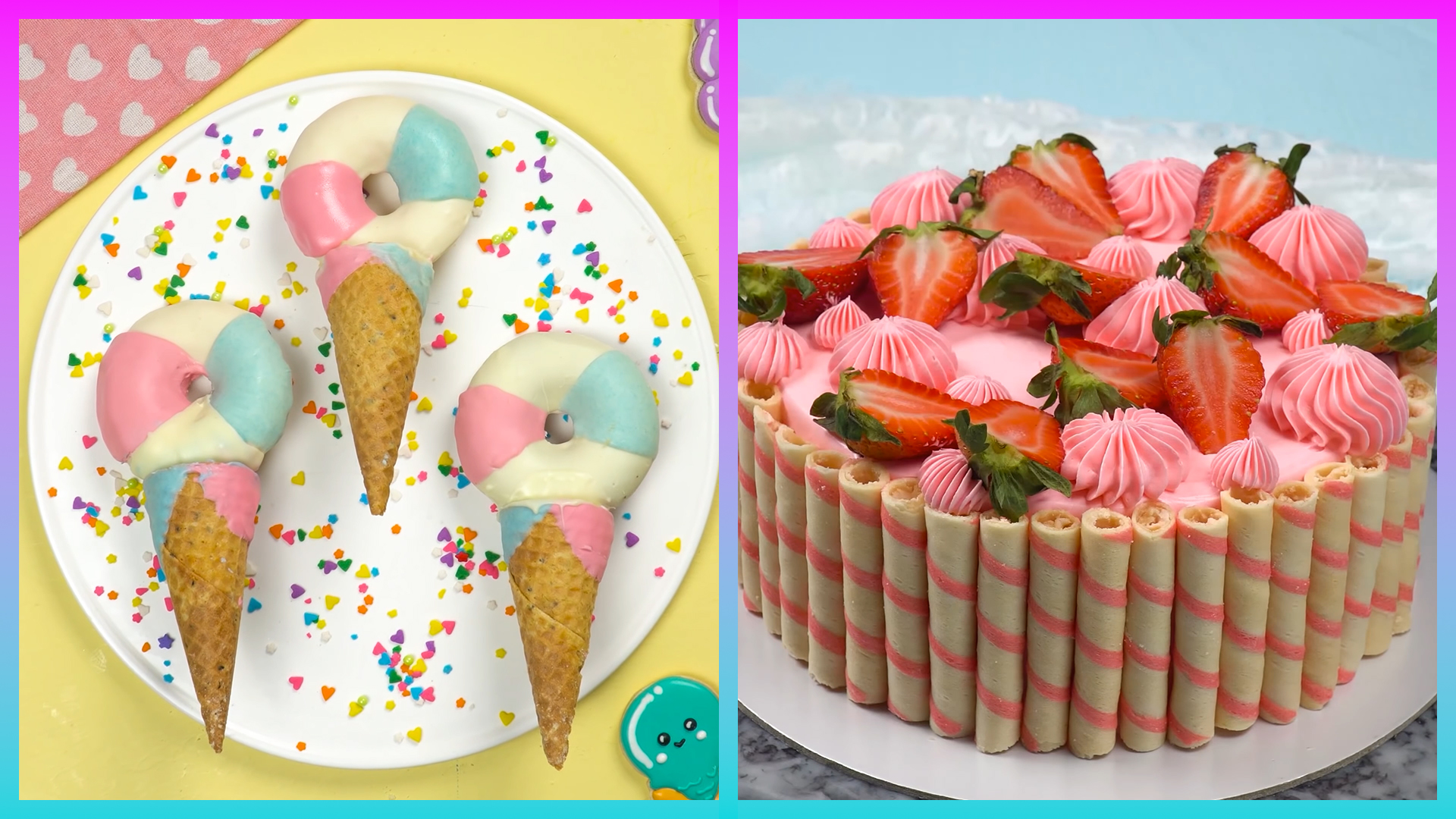 Ice Cream Donut & Strawberry Wafer Cake | Spirit of Cake 🍩🍦🍓