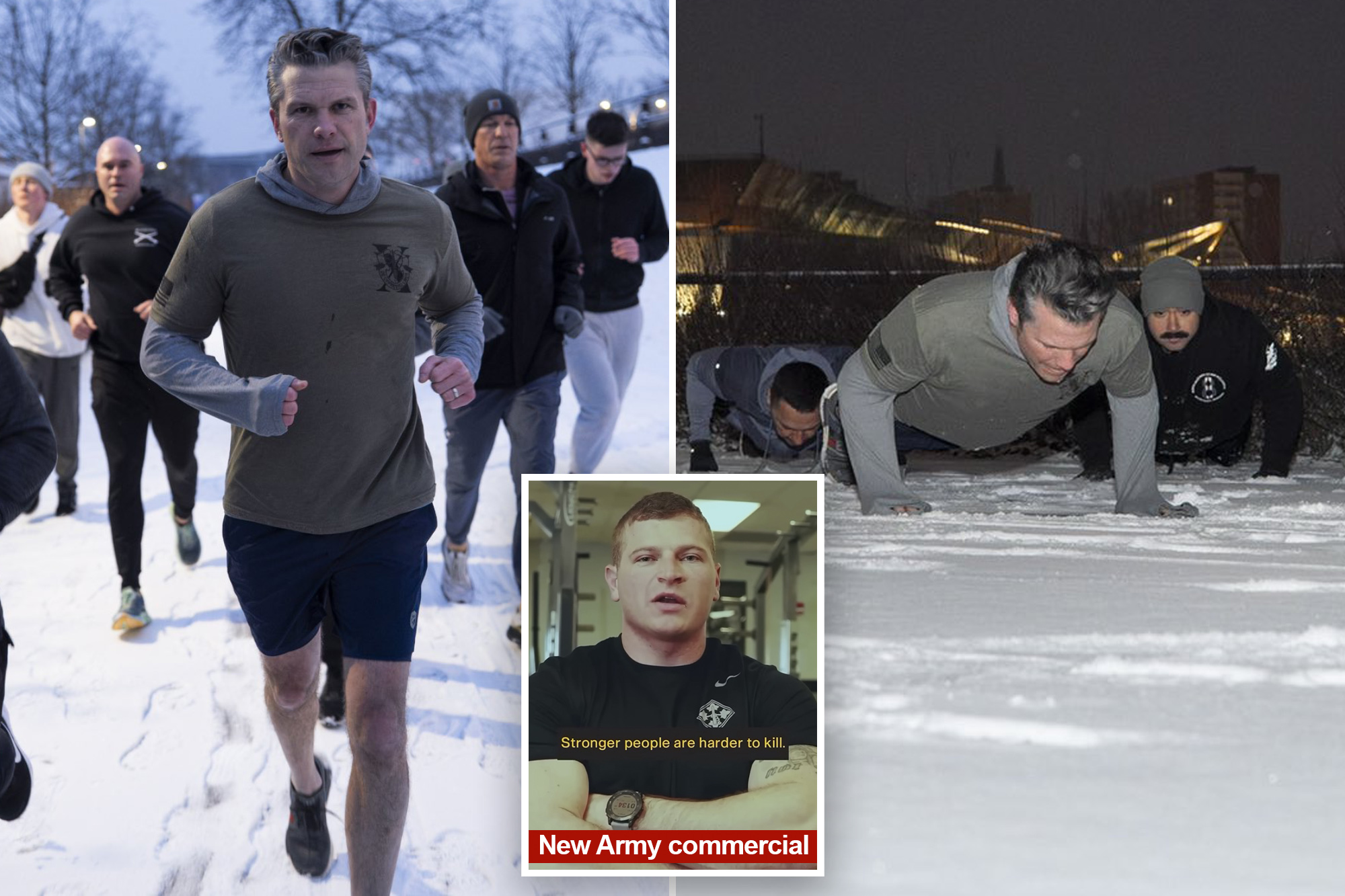 Pete Hegseth works out with soldiers in the snow as military reasserts ...