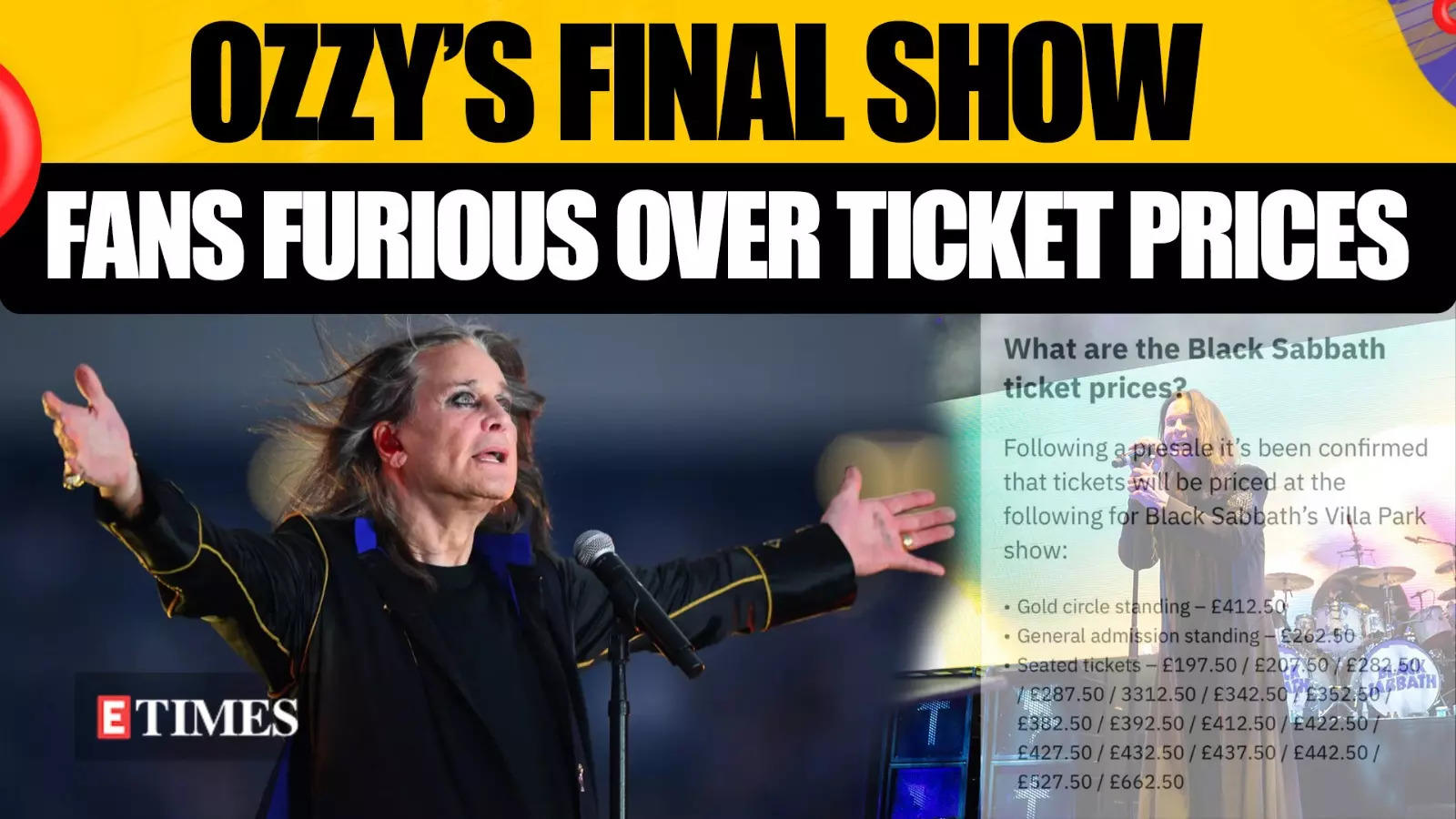 Ozzy’s Final Show Ticket Prices Leave Black Sabbath Fans Outraged | WATCH