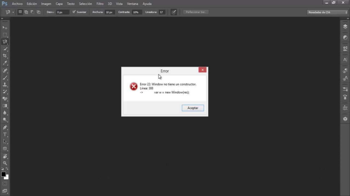 Cómo solucionar el Error 22 en Photoshop CS6 – Línea 388