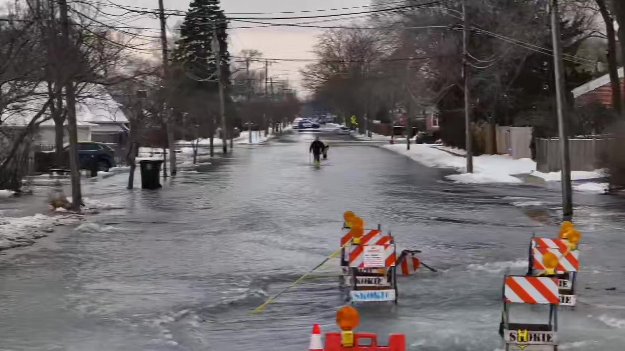 Skokie water main break floods neighborhood; boil order issued, schools ...