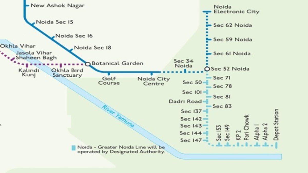 Noida to Greater Noida Metro Expansion: Route, Stations, Timeline ...