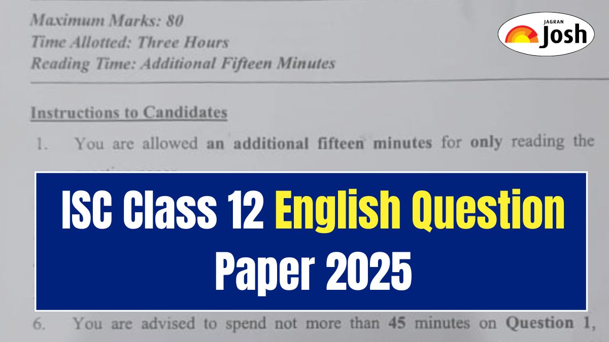ISC Class 12 English Question Paper 2025 Available, Download All SETs PDF