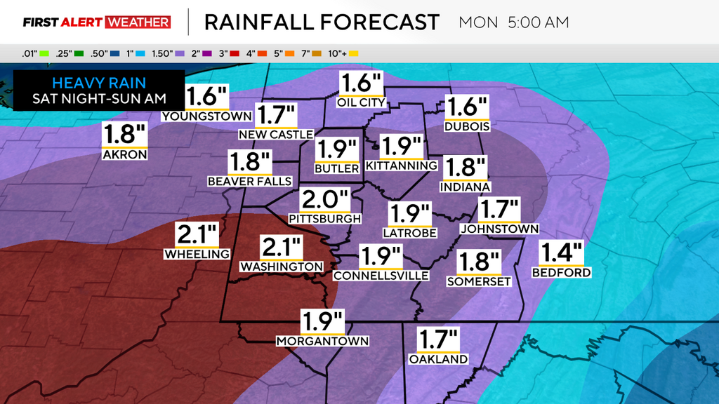 Snow, heavy rain and wind expected at various times this upcoming weekend