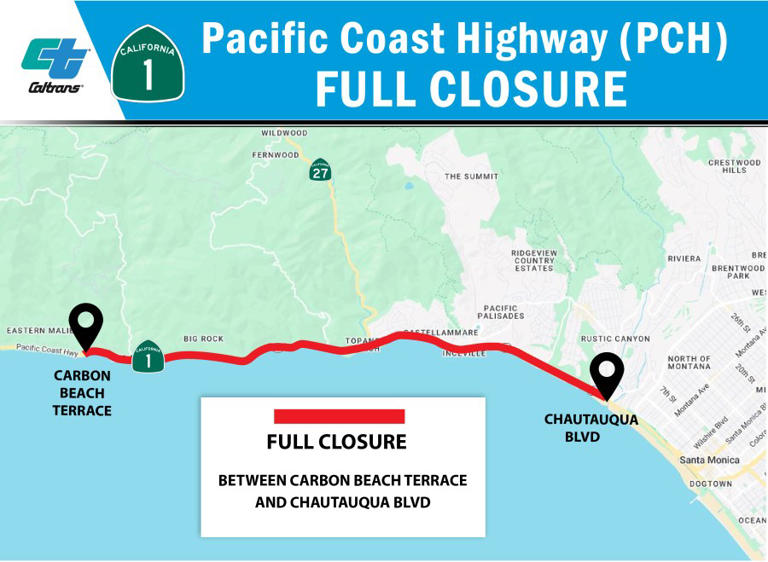 Pacific Coast Highway buried by mudslides; closed from Malibu to Palisades