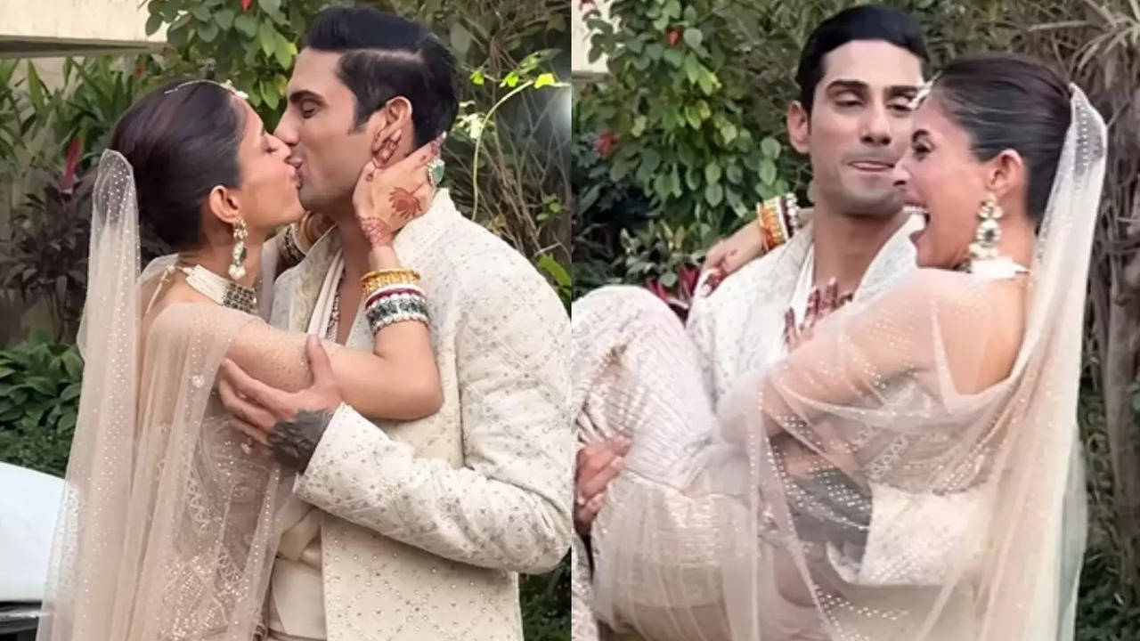 Newlyweds Prateik Babbar, Priya Banerjee Lock Lips As They Pose For ...