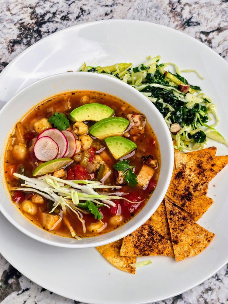 Turkey Pozole Rojo (Mexican Hominy Soup with Turkey)