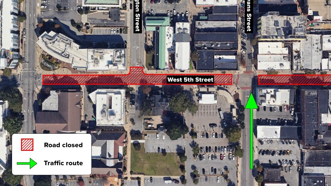 Downtown Greenville intersection closing next week