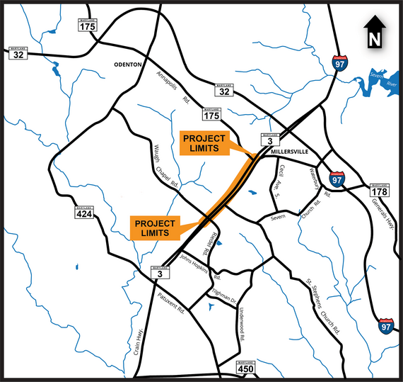 MD Route 3 Traffic: Third Lane, Walking Path Design To Be Unveiled