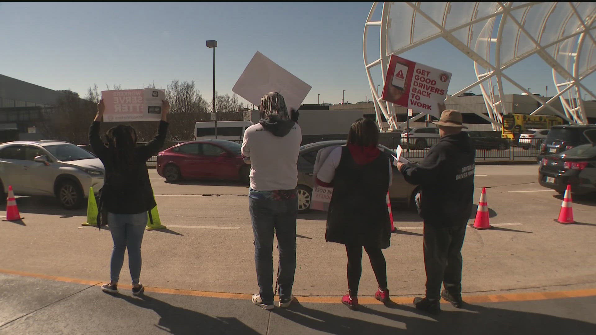 Rideshare drivers on strike at Atlanta's airport