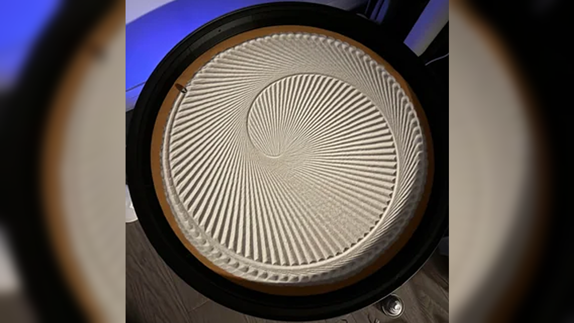 Raspberry Pi Dune Weaver table draws images in sand using magnets