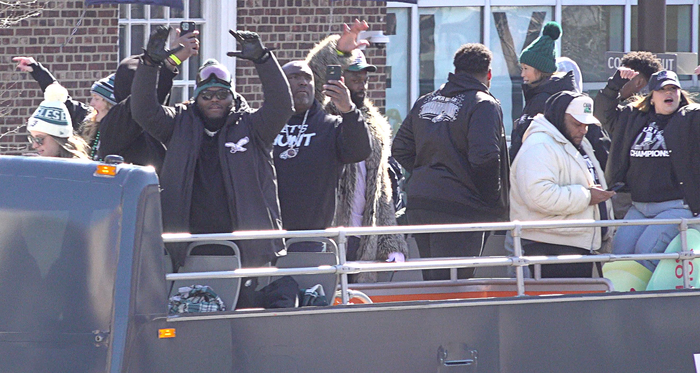 Who wore Chris Long's fur coat at the Eagles Super Bowl parade? It was ...