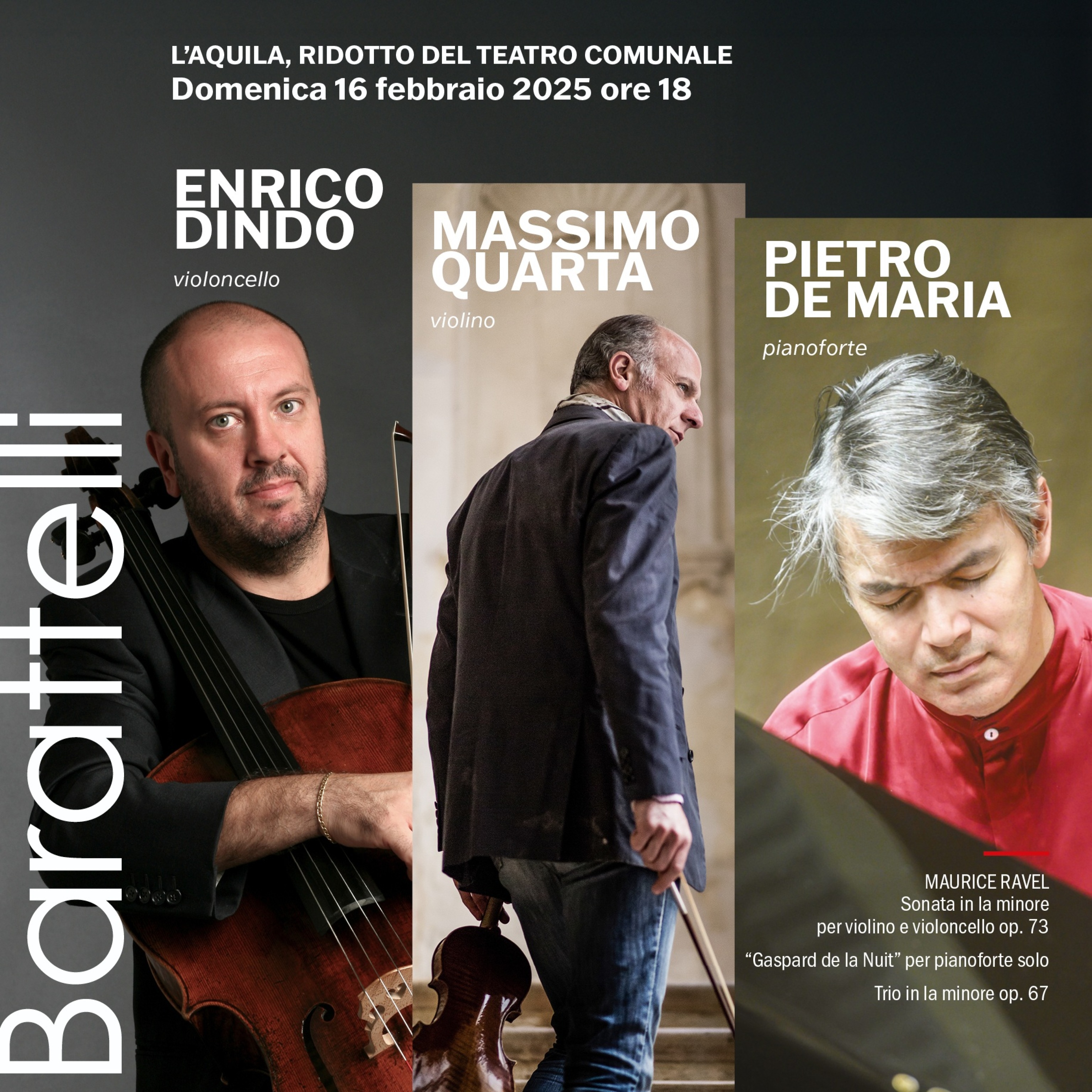 'Barattelli', Quarta, Dindo e De Maria per l'omaggio a Ravel