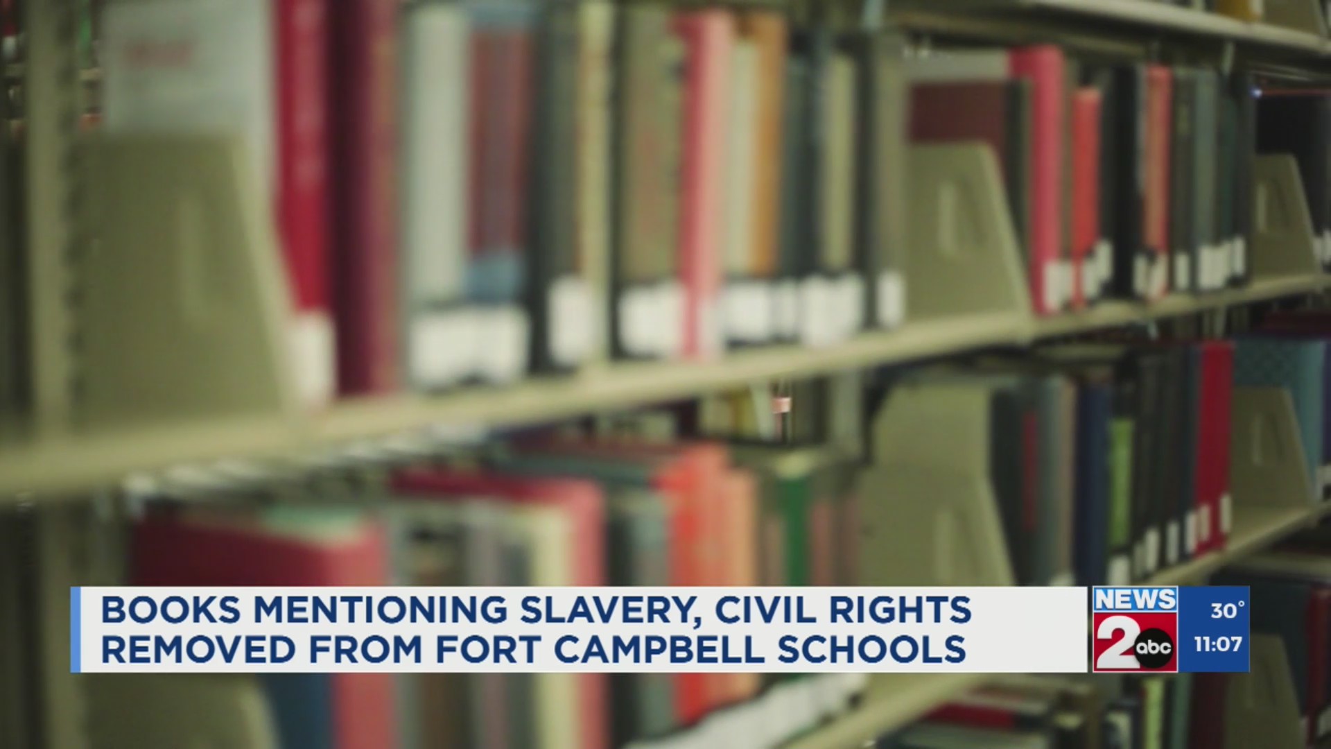 Books mentioning slavery, civil rights removed from Fort Campbell schools