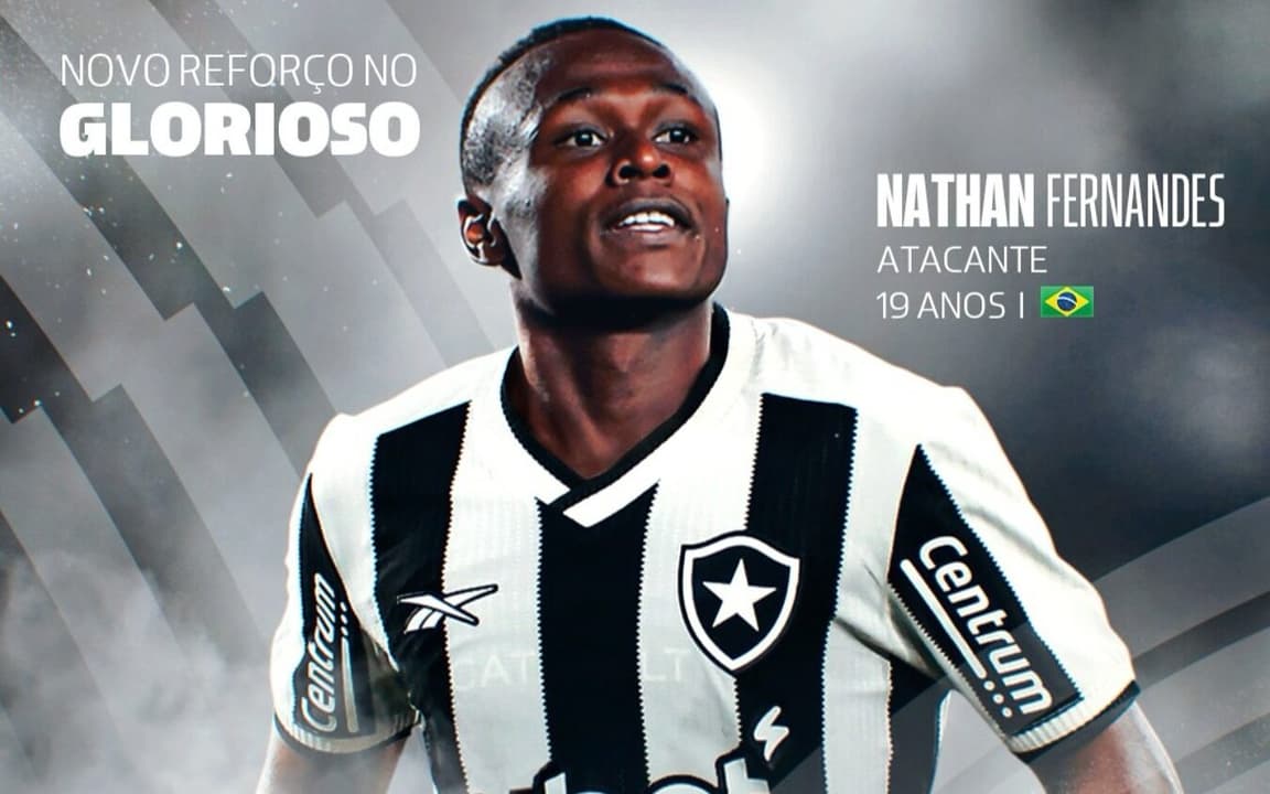 Botafogo anuncia contratação do atacante Nathan Fernandes