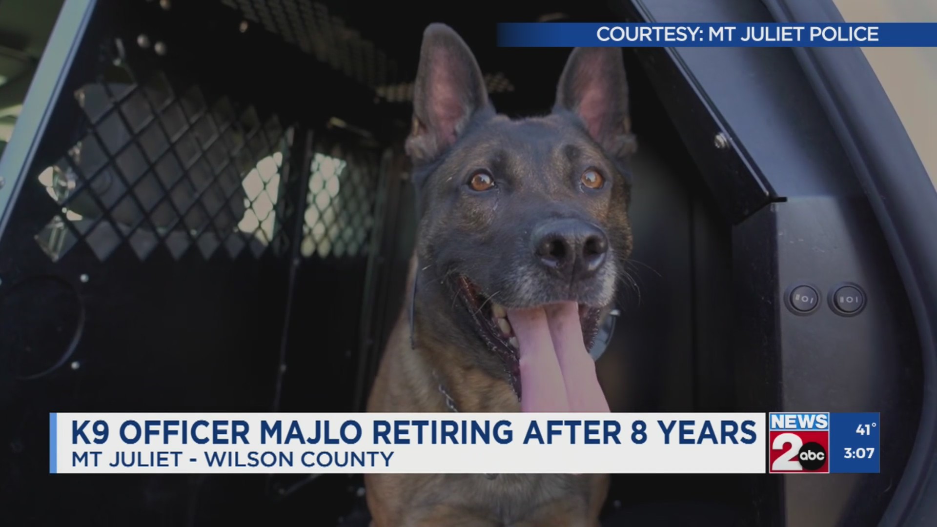 Mt. Juliet K-9 Officer Majlo retiring after 8 years