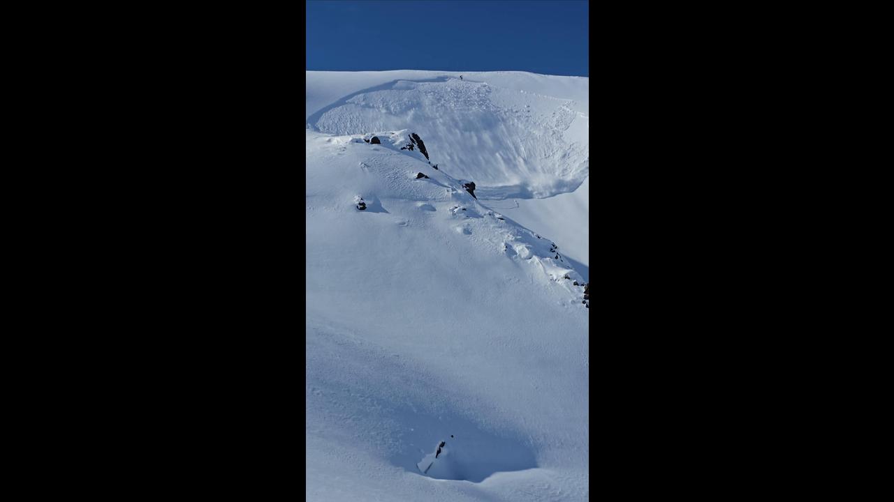 Skier Triggers Massive Avalanche