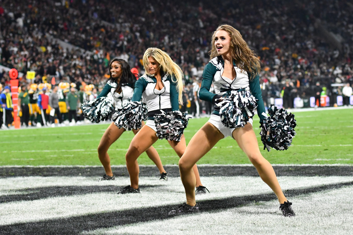 Philadelphia Eagles Cheerleader Turns Heads At Super Bowl Parade