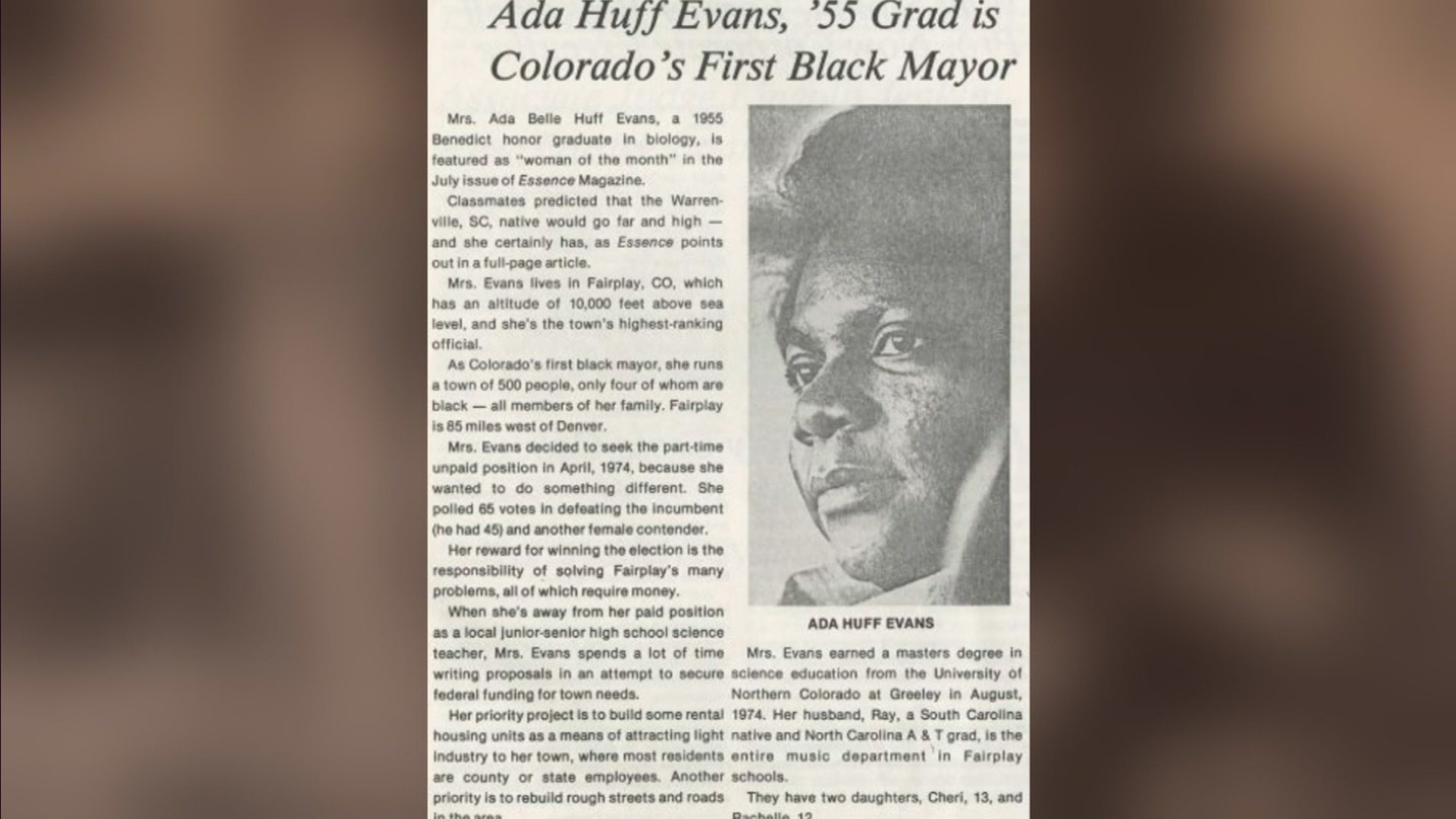 Science teacher-turned-mayor Ada Belle Evans served Fairplay and made ...