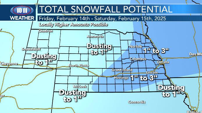 Snow coming to an end Saturday afternoon