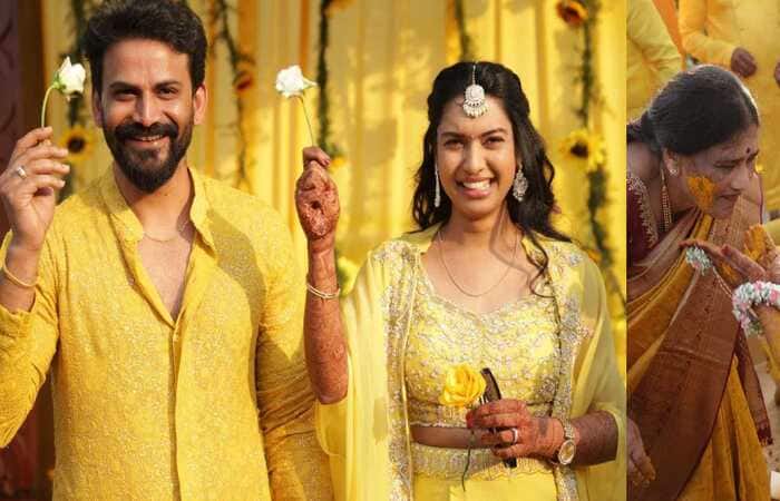 Kannada actor Daali Dhananjaya-Dhanyatha celebrate haldi ceremony ...