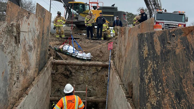 Construction worker rescued after falling into 12-foot trench in north Harris County