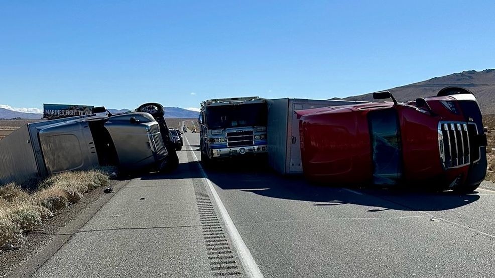 CHP: High winds topple big rigs in desert areas, one hitting KCFD truck