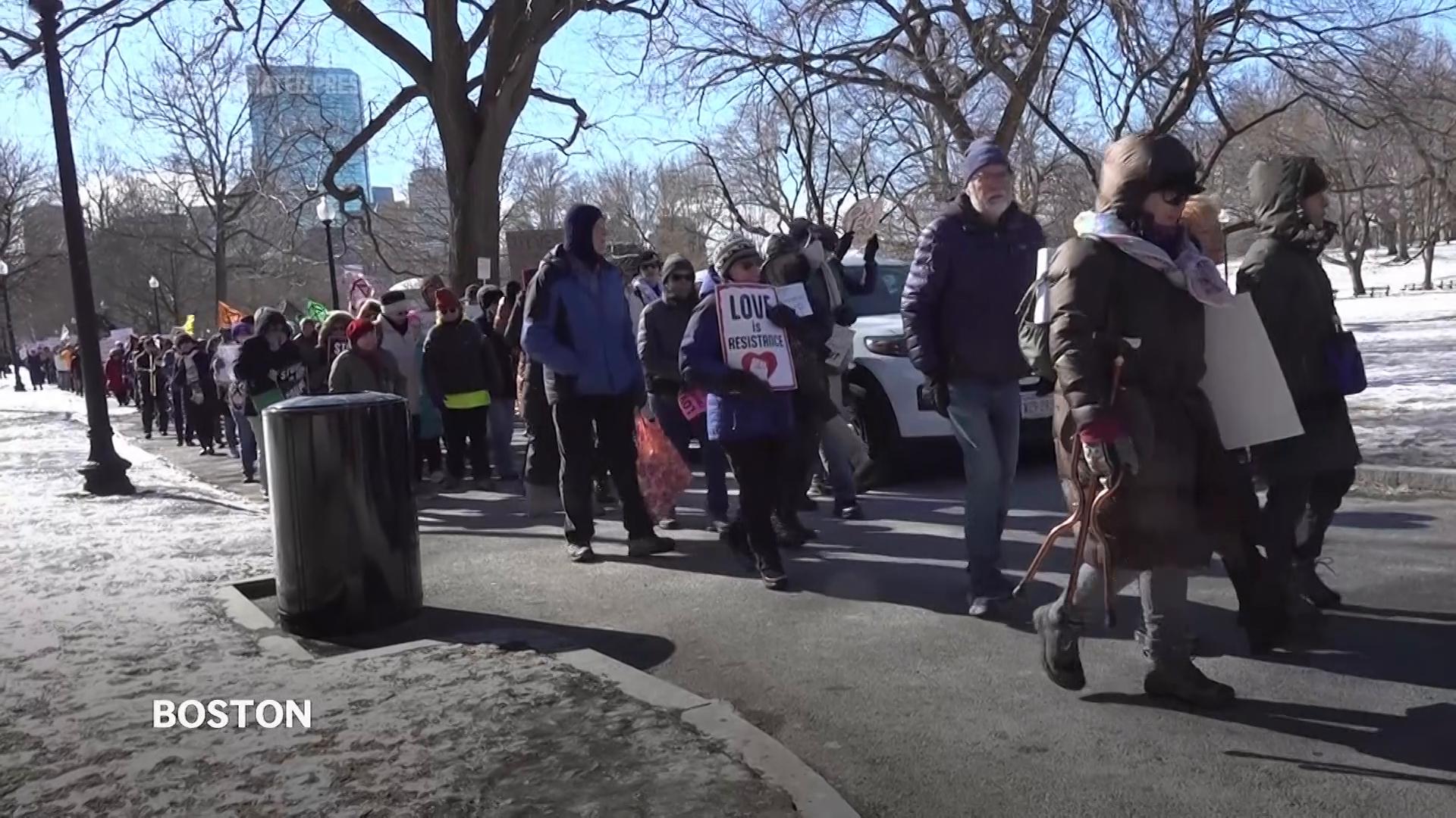 Hundreds march in Boston, chant "stop the coup" in protest against ...