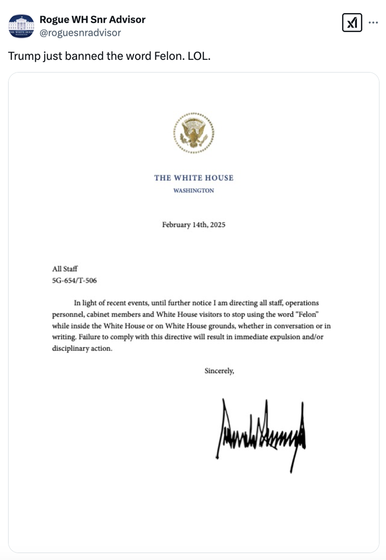 “Happy Felontine’s Day”: Did Trump really ban the word ‘felon’?