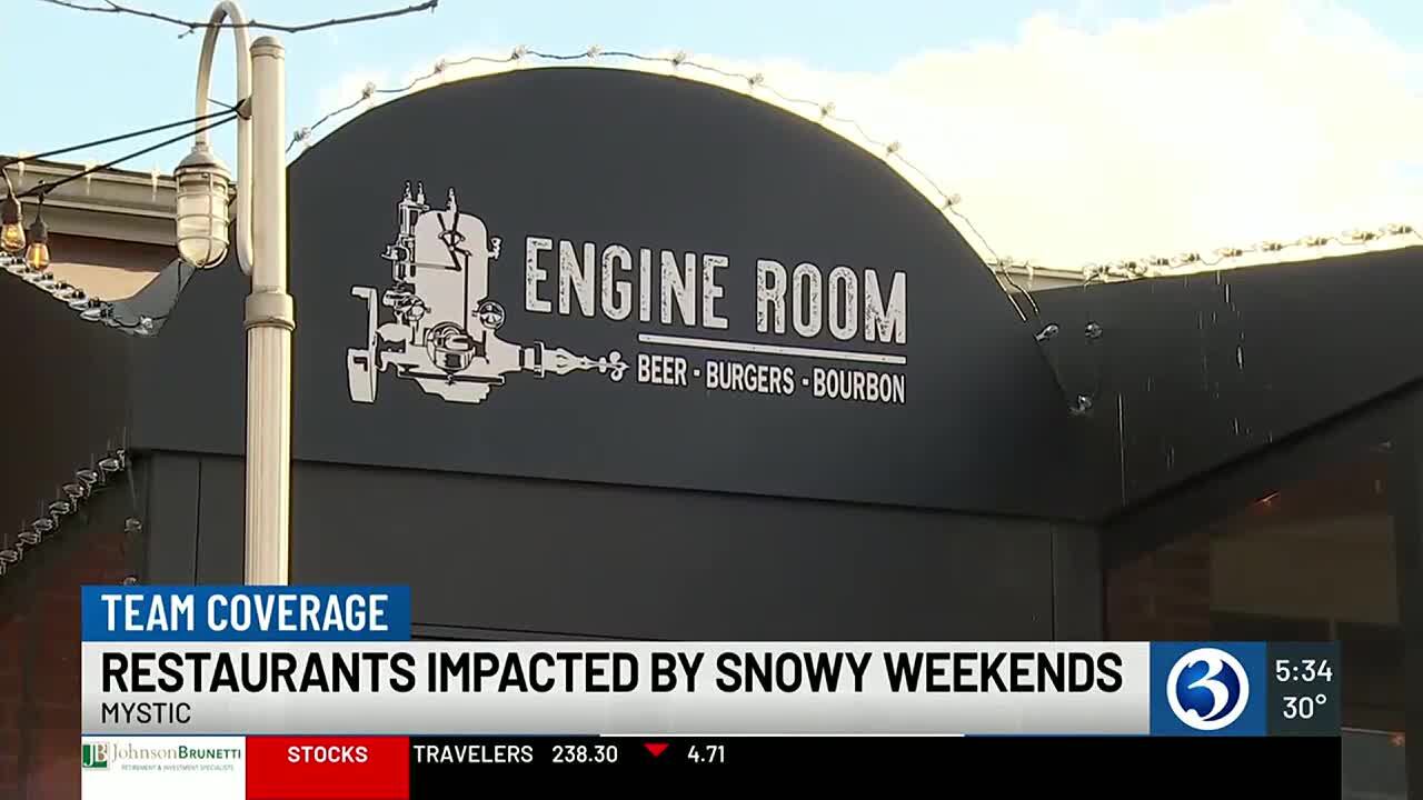 How are restaurants impacted by the snow?