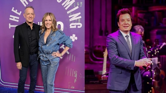 Tom Hanks hilariously walks out of SNL 50 event after Jimmy Fallon ...