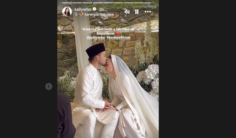 Actress Siti Saleha weds fashion designer beau Joshua Fitton in elegant ...