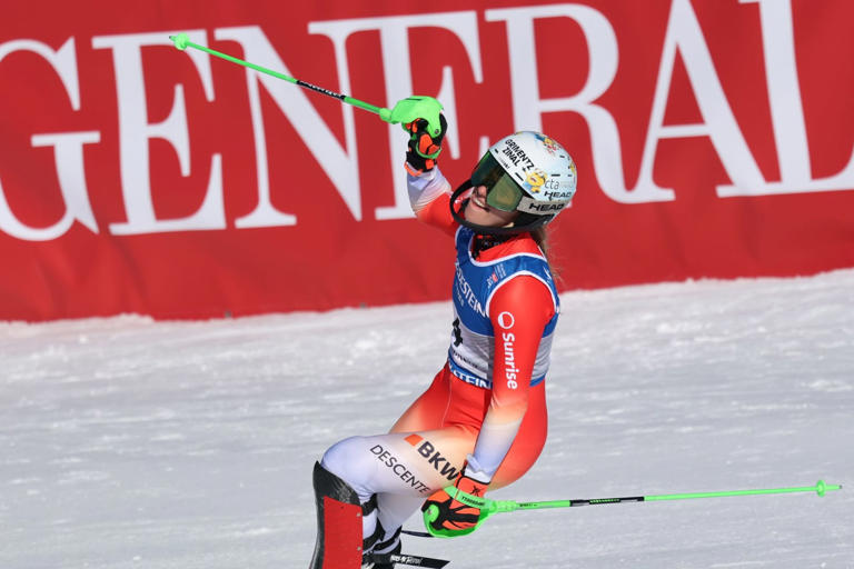 Rast wins slalom gold at world championships, no record for Shiffrin
