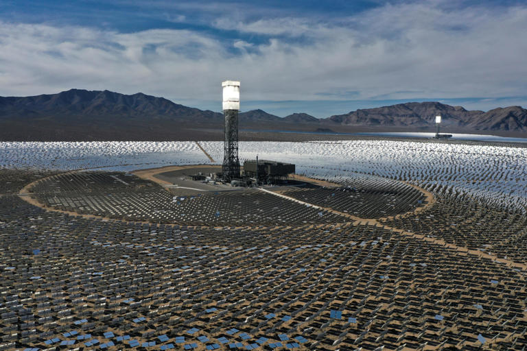 A futuristic-looking solar energy plant is doomed