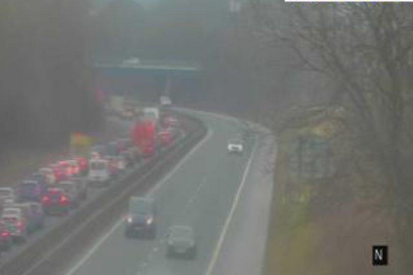 Drivers on M74 face half hour queues due to Larkhall roadworks
