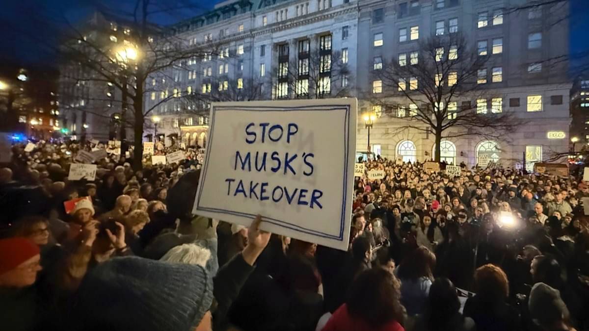 Stop Musk's Takeover: Thousands of Federal Workers Rally Against DOGE ...