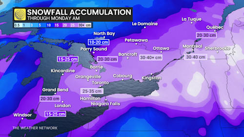Near-impossible travel as southern Ontario to see 25-40+ cm of snow