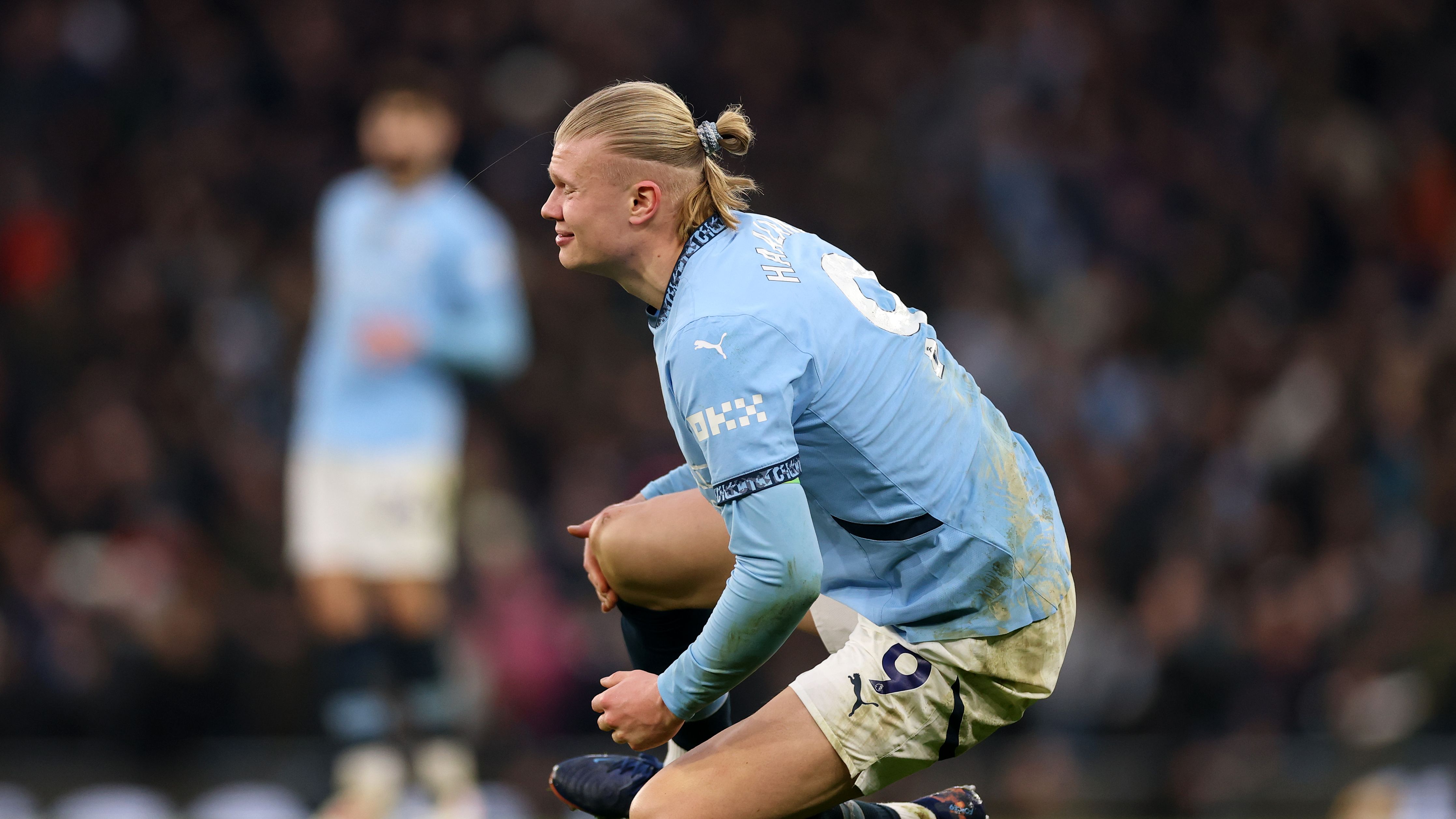 Erling Haaland enjoys a 'small feast' despite injury fears after Man ...