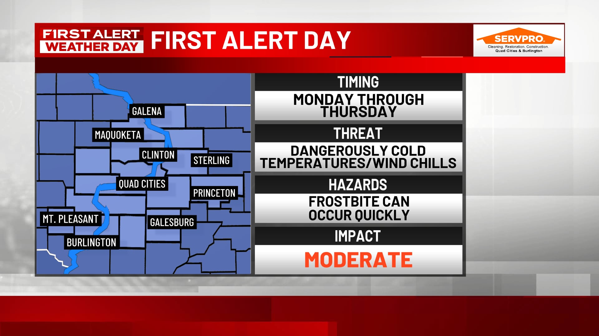 A few flurries Saturday night, Sunday turns blustery as arctic air moves in