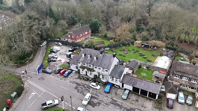 Drone footage shows site of horrifying shooting at a Kent pub